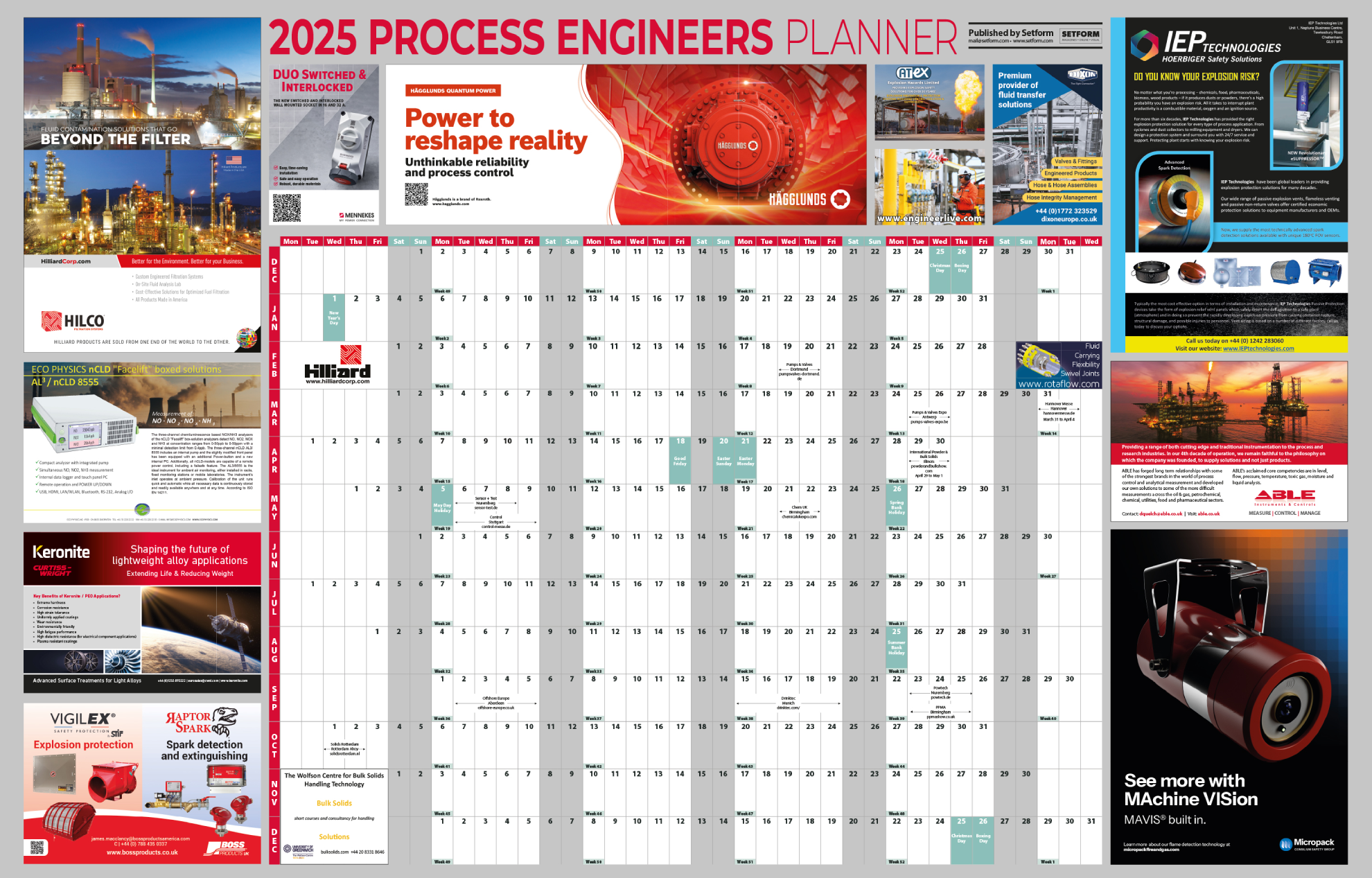 Process Engineers Year Planners - Year Planners & Project Planners By Setform